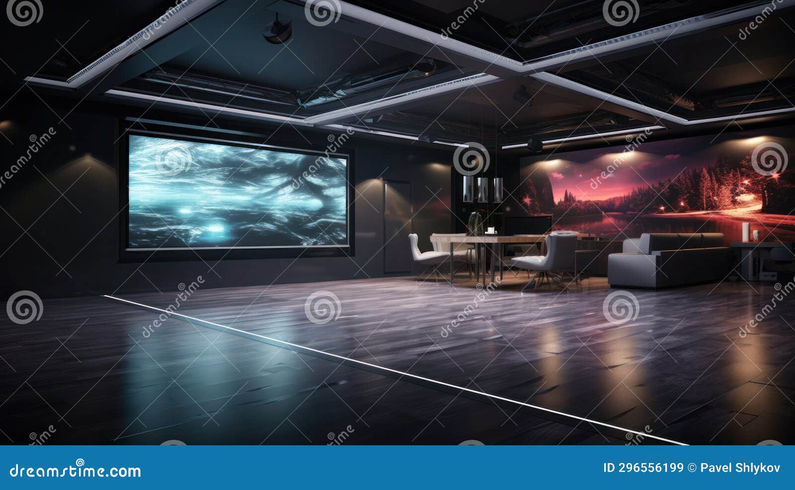 High-tech Immersive Ar Office Interior Stock Image - Image of video ...