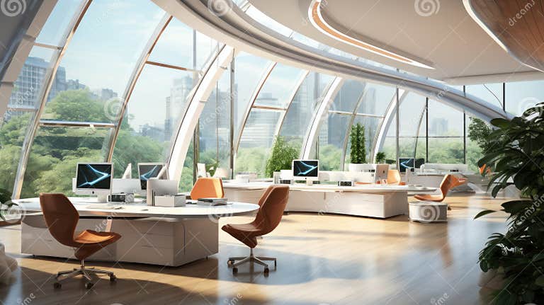 High-tech Immersive Ar Office Interior Stock Photo - Image of immersive ...