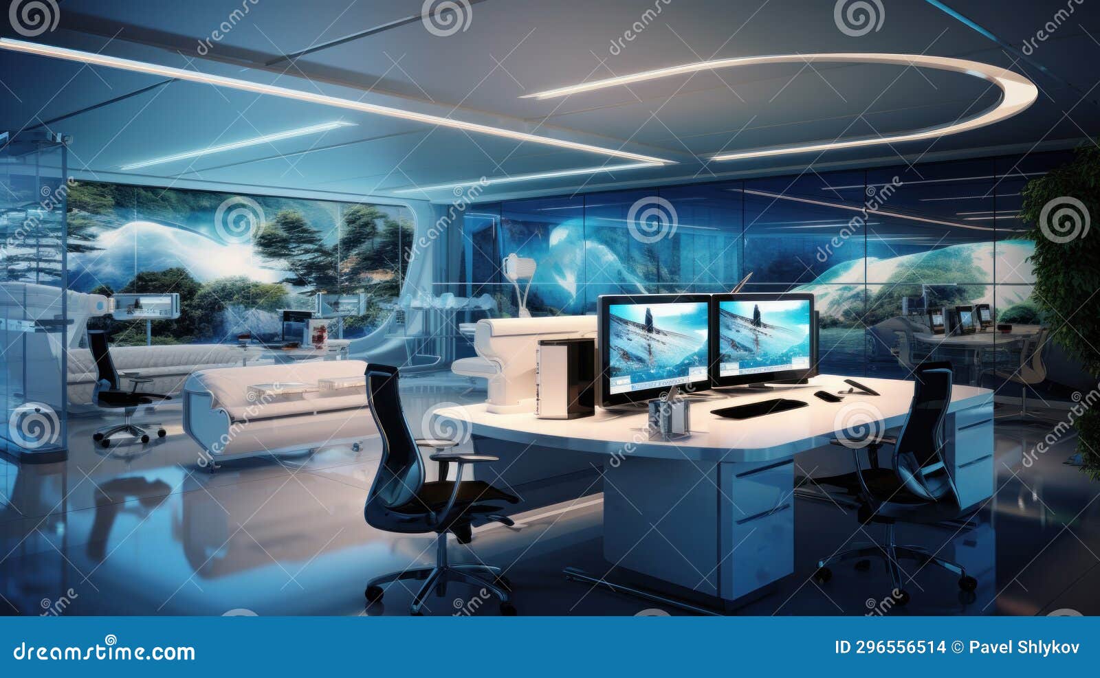 High-tech Immersive Ar Office Interior Stock Photo - Image of business ...