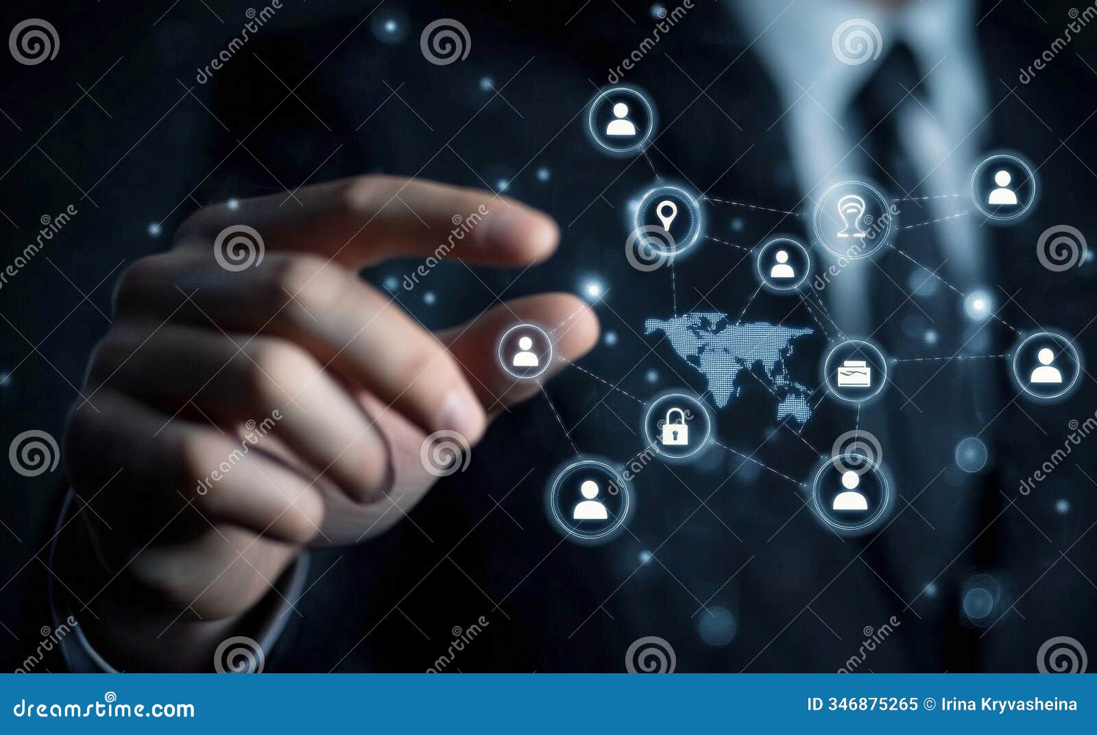 High Tech Interactive Map Display Used for Global Data Analysis and ...