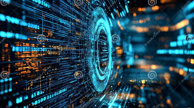 High-tech Interface with Digital Data and Futuristic Graphics Stock ...