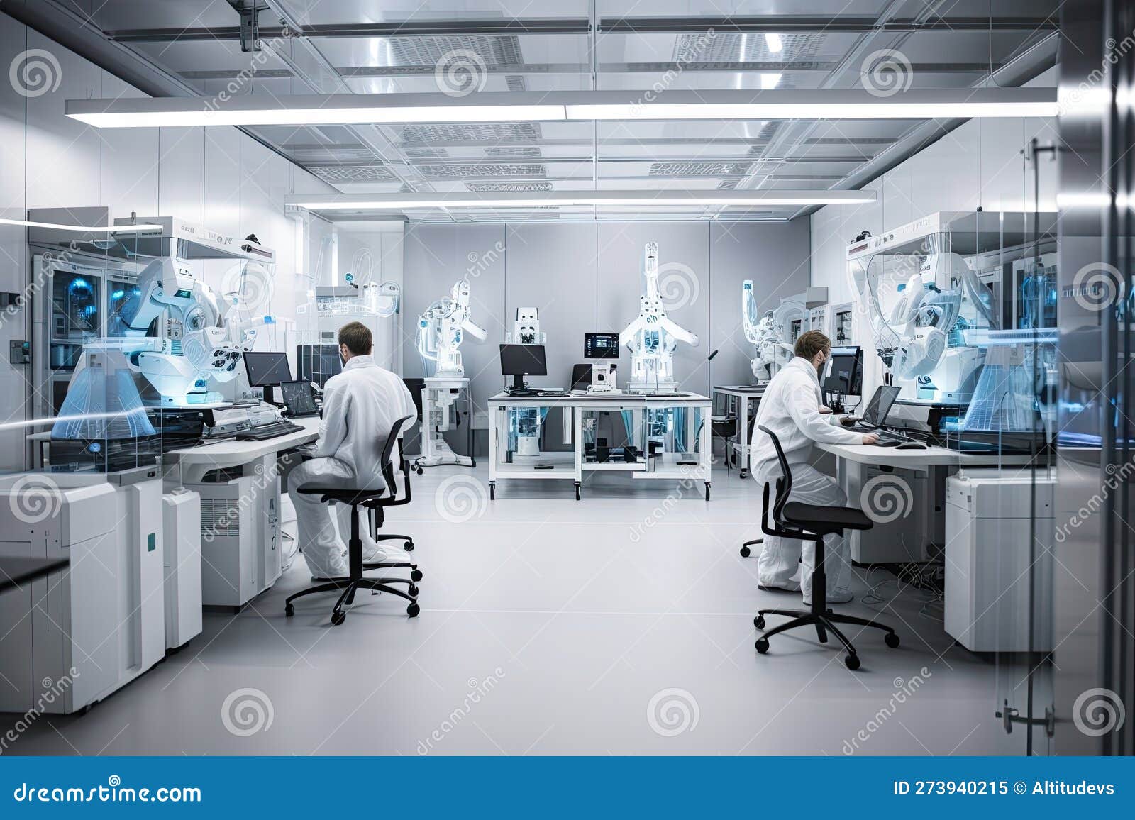 High-tech Lab, with Robot Being Programmed and Tested by Team of ... High-tech Lab, with Robot Being Programmed and Tested by Team of ...