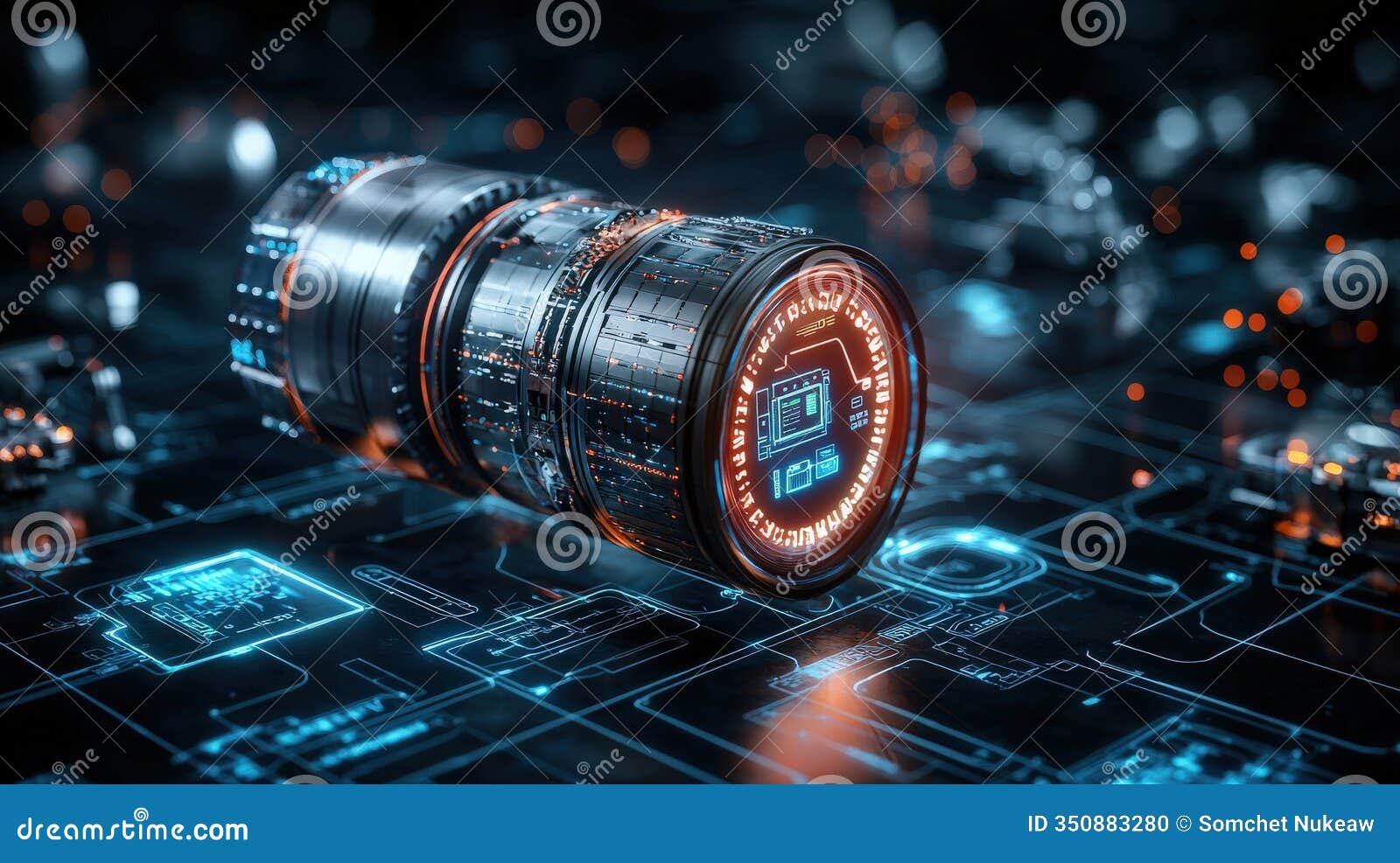 High-tech Lab Technical Diagram Innovative Closed-loop Battery Design ...
