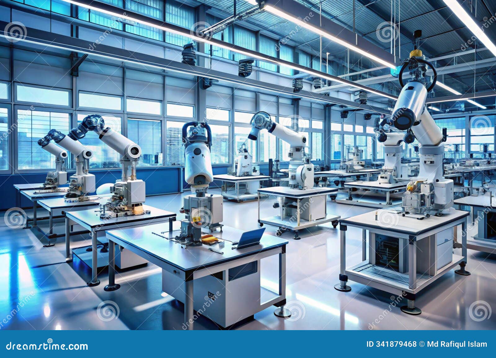 A High-tech Lab Where Self-replicating Robots or Machines Stock ...