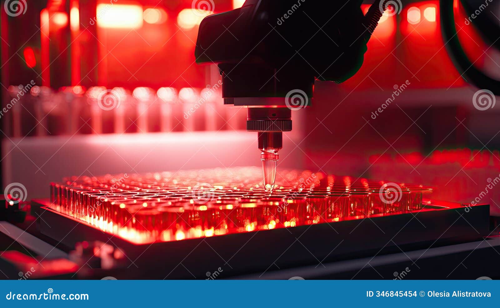 A High-tech Laboratory Environment Showcases a Robotic Arm Delicately ...