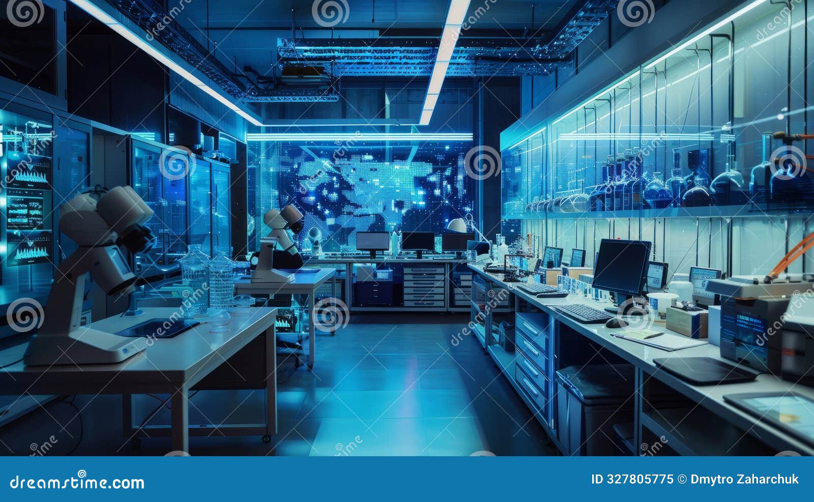 High-tech Laboratory Focused on AI Research, with Advanced Machinery ...