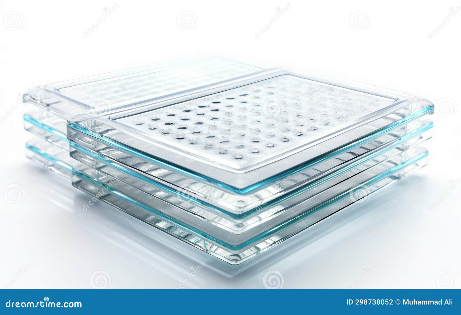 High Tech Laboratory Plates on White Background Stock Photo - Image of ...
