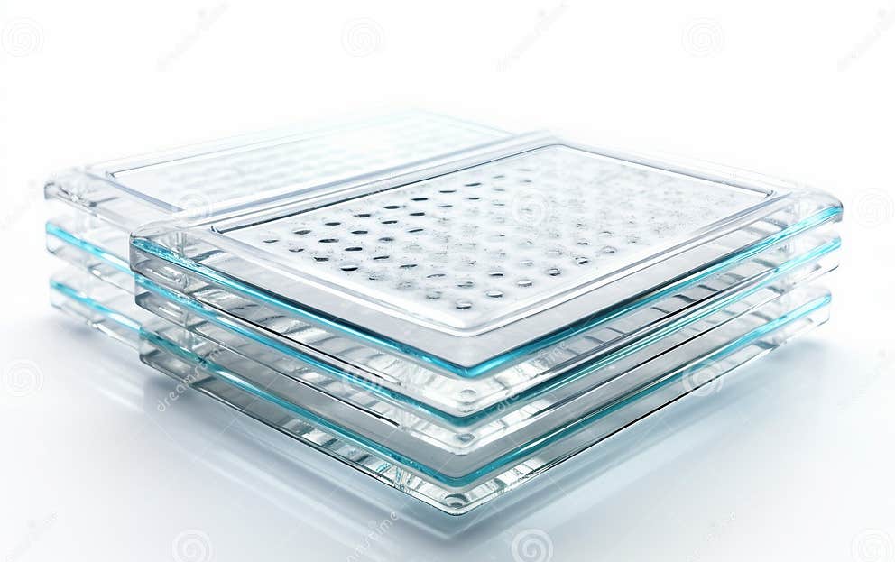High Tech Laboratory Plates on White Background Stock Photo - Image of ...