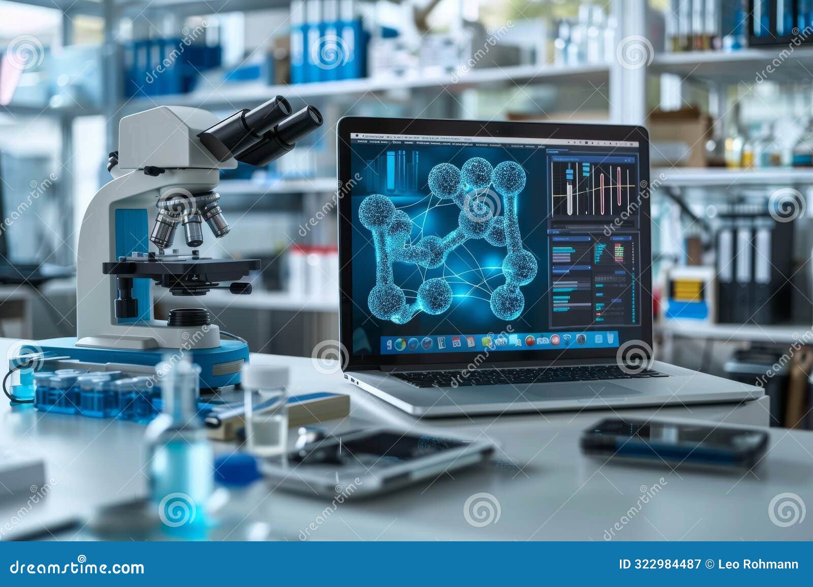 Microscope And Vials With Fluid Stock Photography | CartoonDealer.com ...