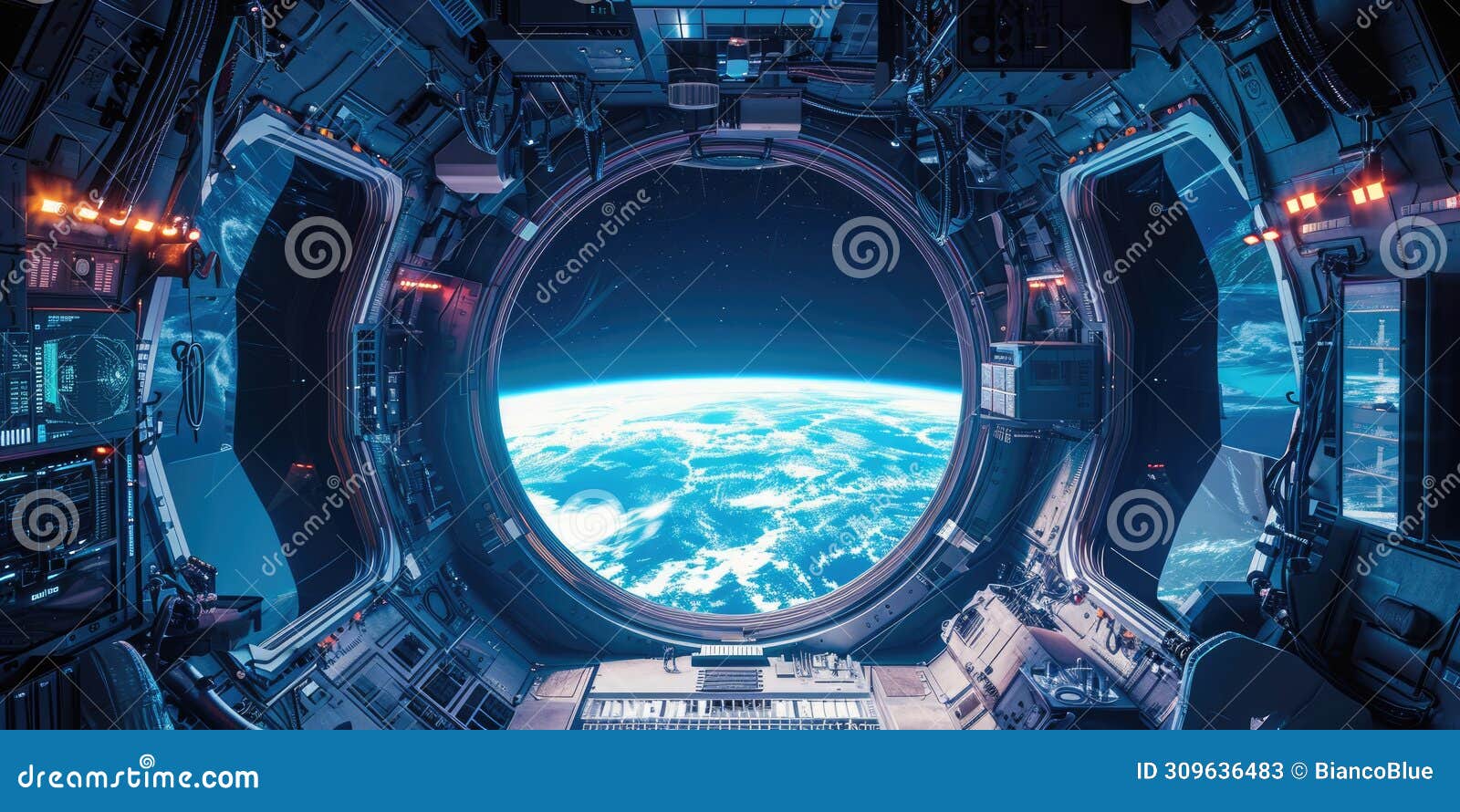 A High-tech Laboratory on a Space Station, Futuristic Technology ...