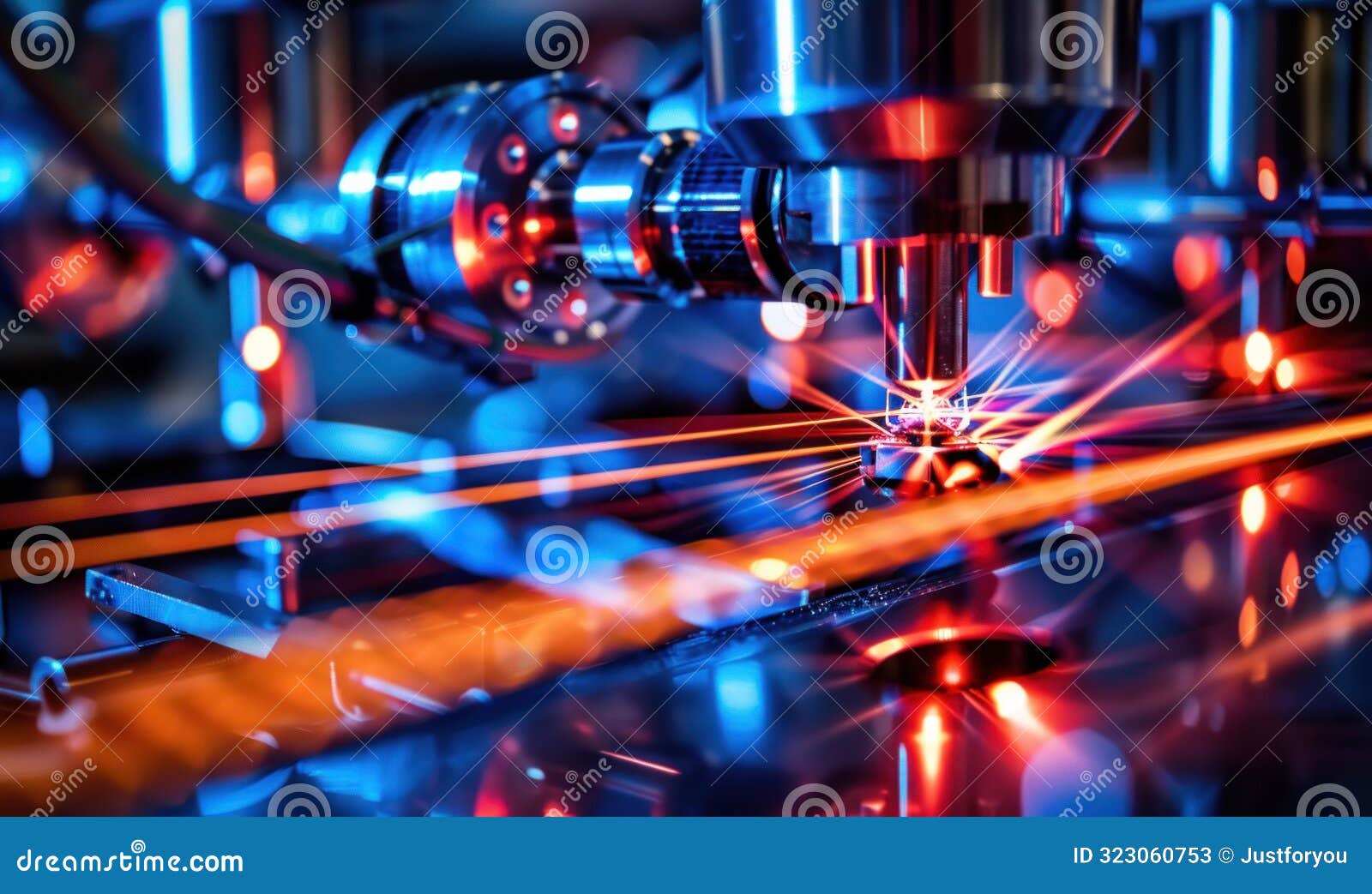 High-Tech Laser Cutting Machine in Action. Generative Ai Stock ...