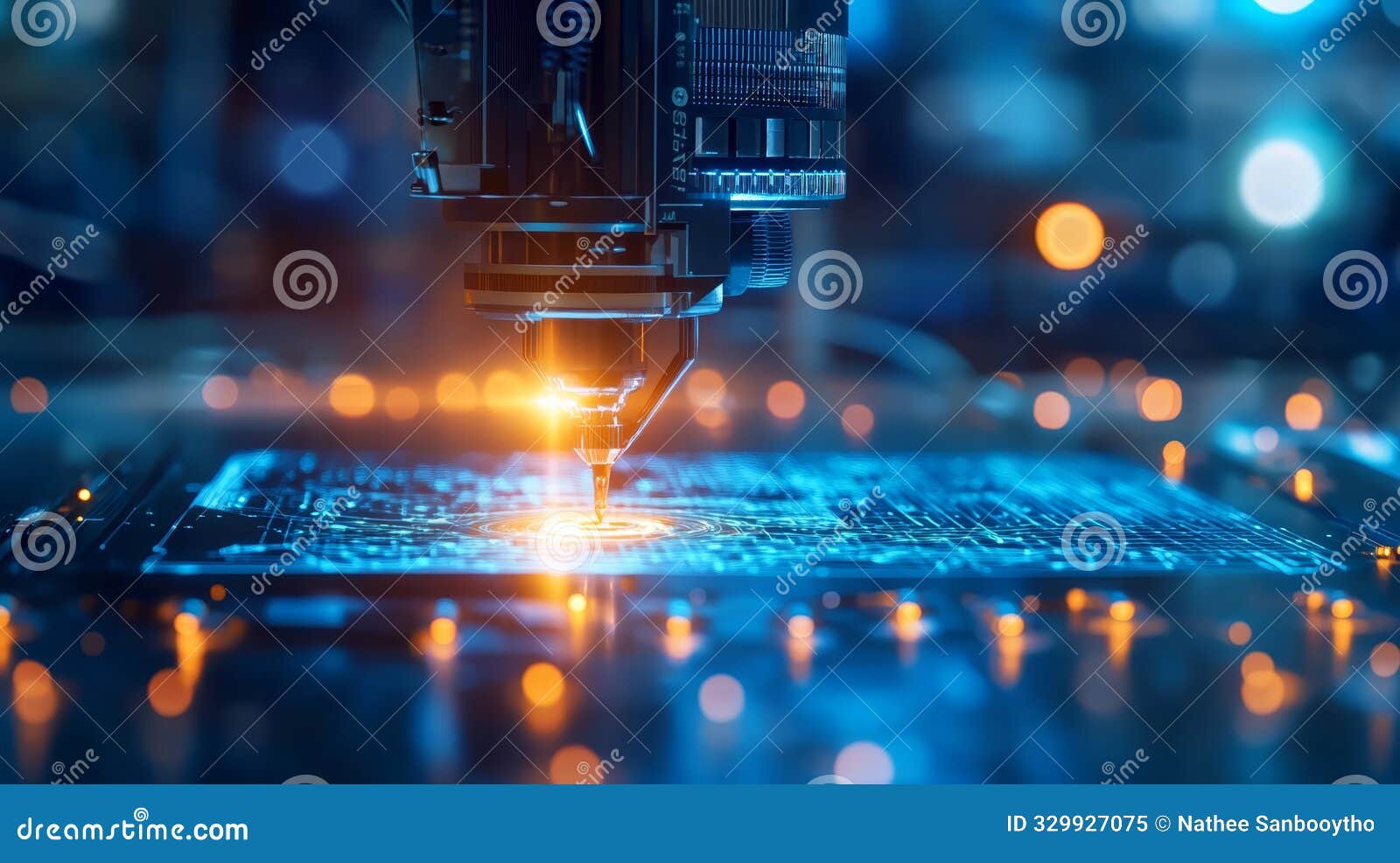 High-Tech Laser Engraving Circuit Board Precision Stock Illustration ...