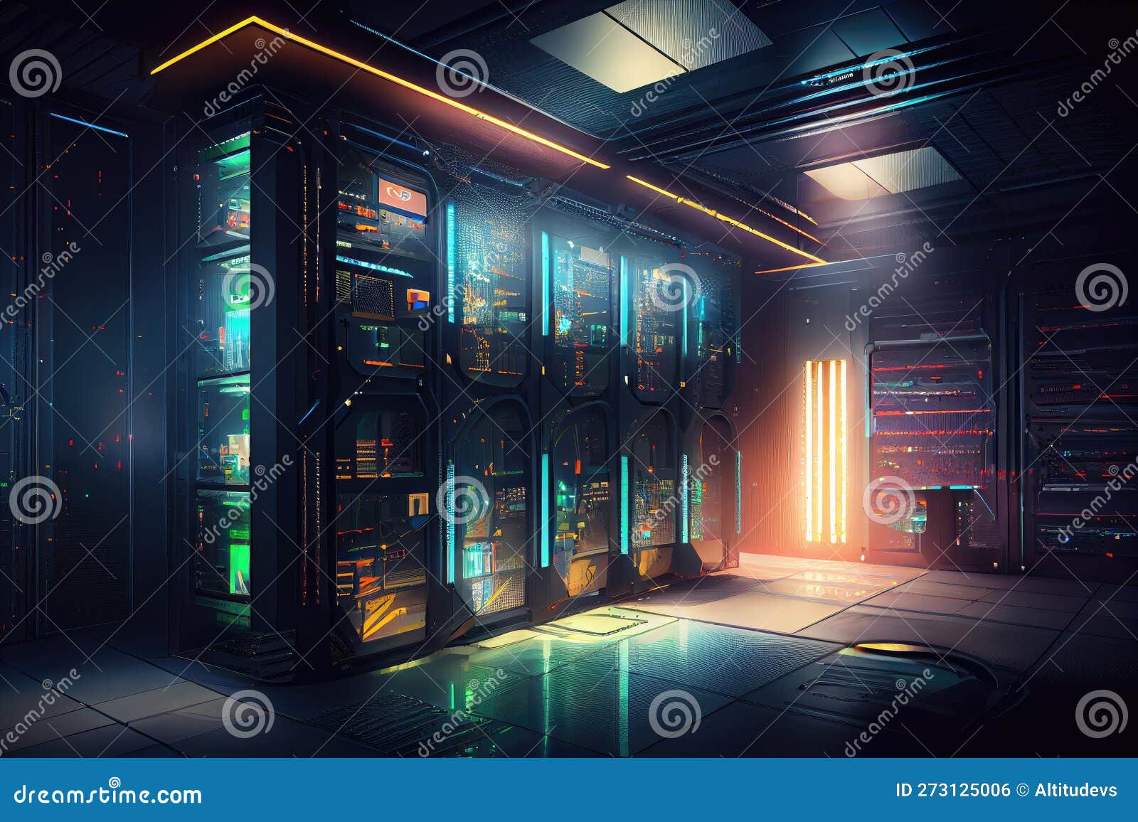 High-tech Library Data Center, with Advanced Computing and Networking ...