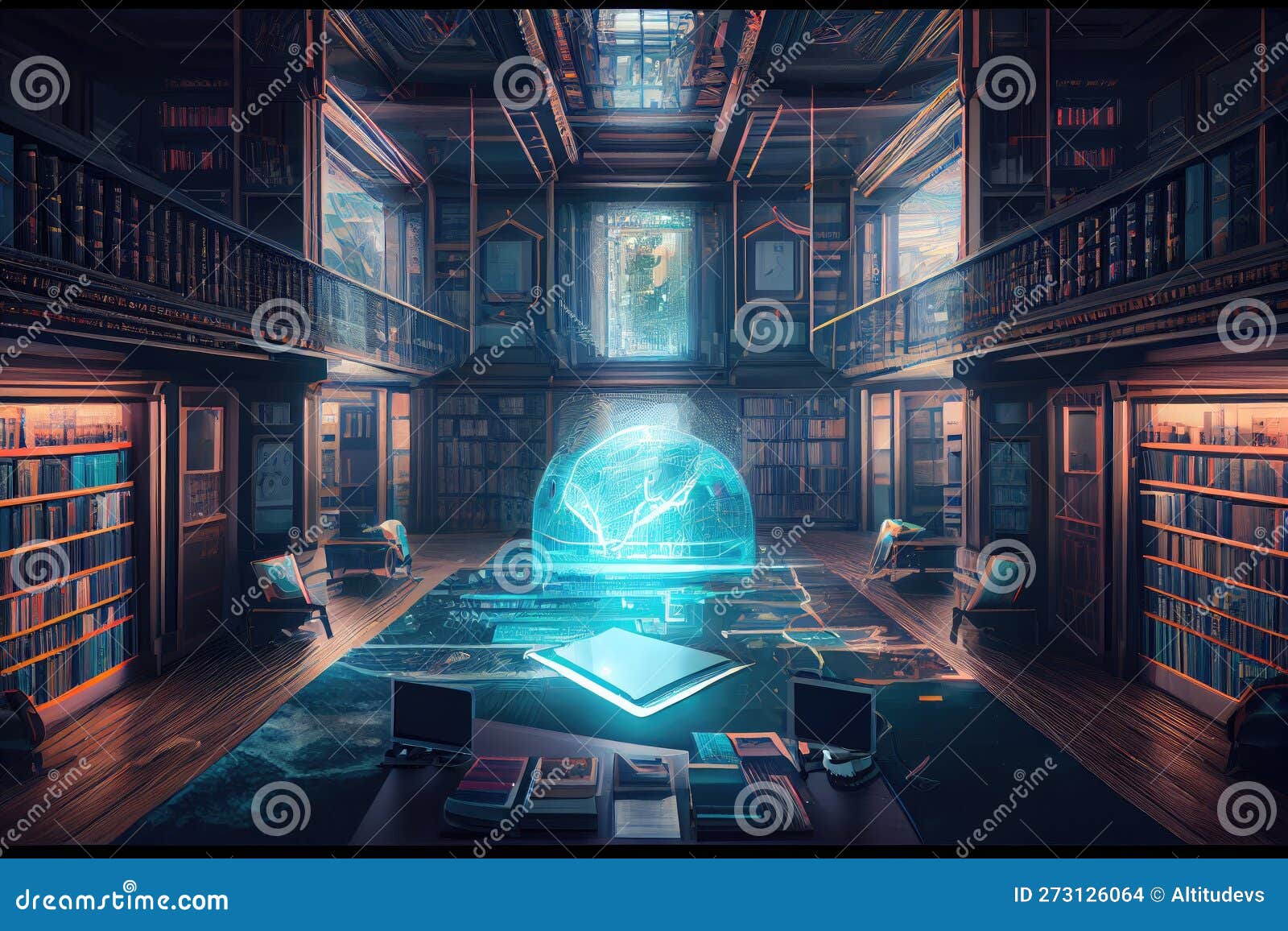 High-tech Library with Holographic Displays, Virtual Reality, and ...