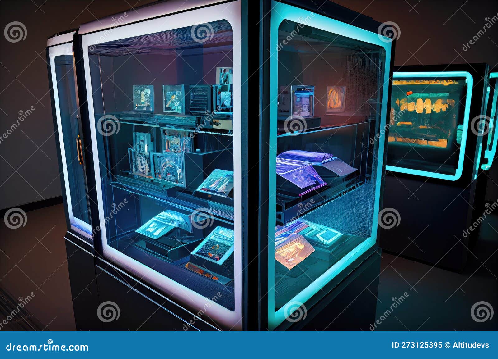 High-tech Library, with Holographic Information Displays and 3d ...
