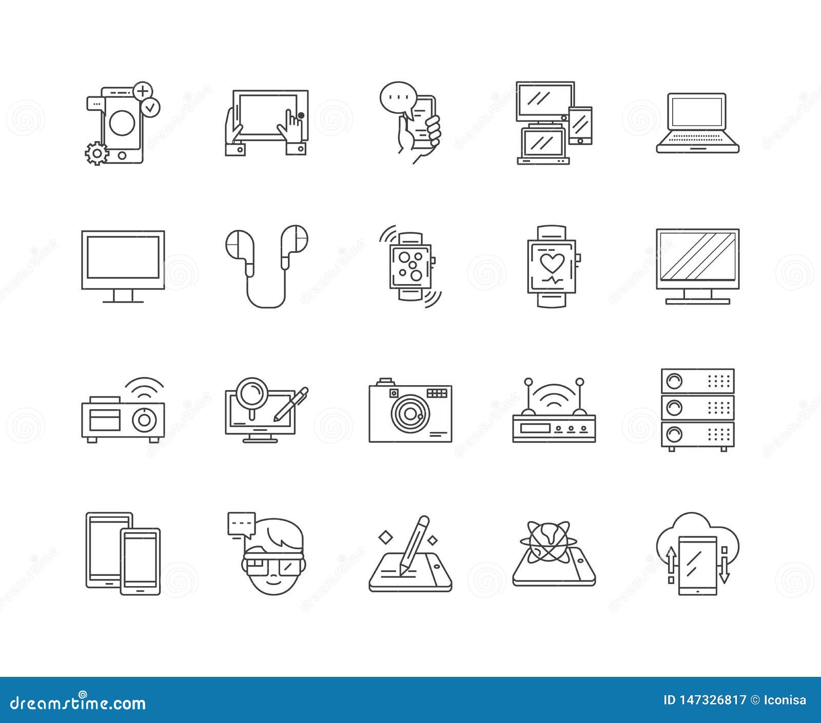 CRE Tech Line Icons Collection. Efficiency, Innovation, Automation ...