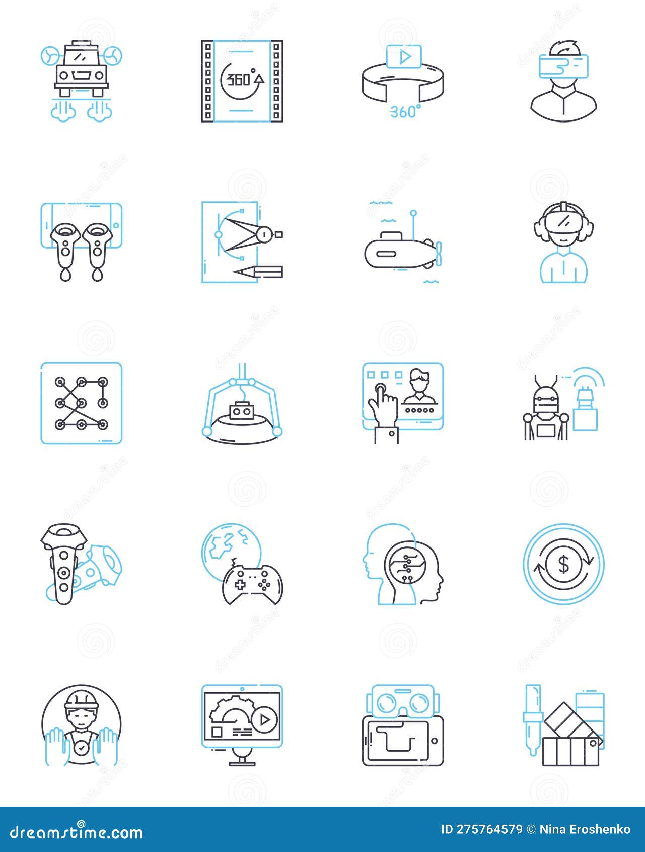 Immersive Artificial Intelligence Interface Over Blue Background Stock ...