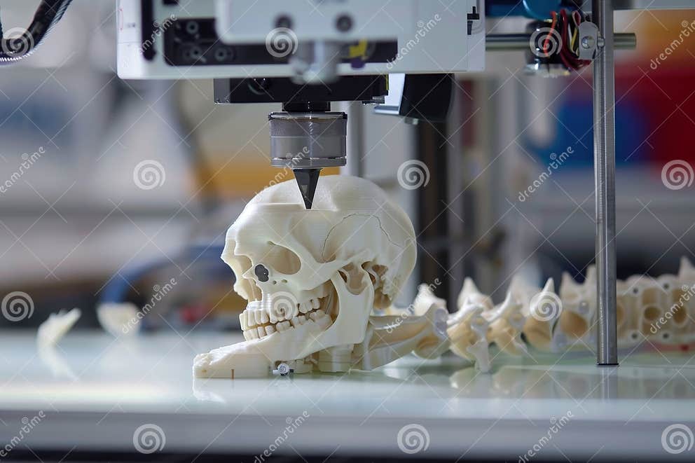 High-tech Machine Creating Custom Implants for a Skeleton, a 3D Printer ...