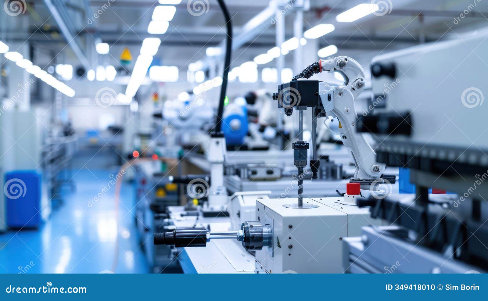 High-tech Machinery and Robotics in an Advanced Stock Illustration ...