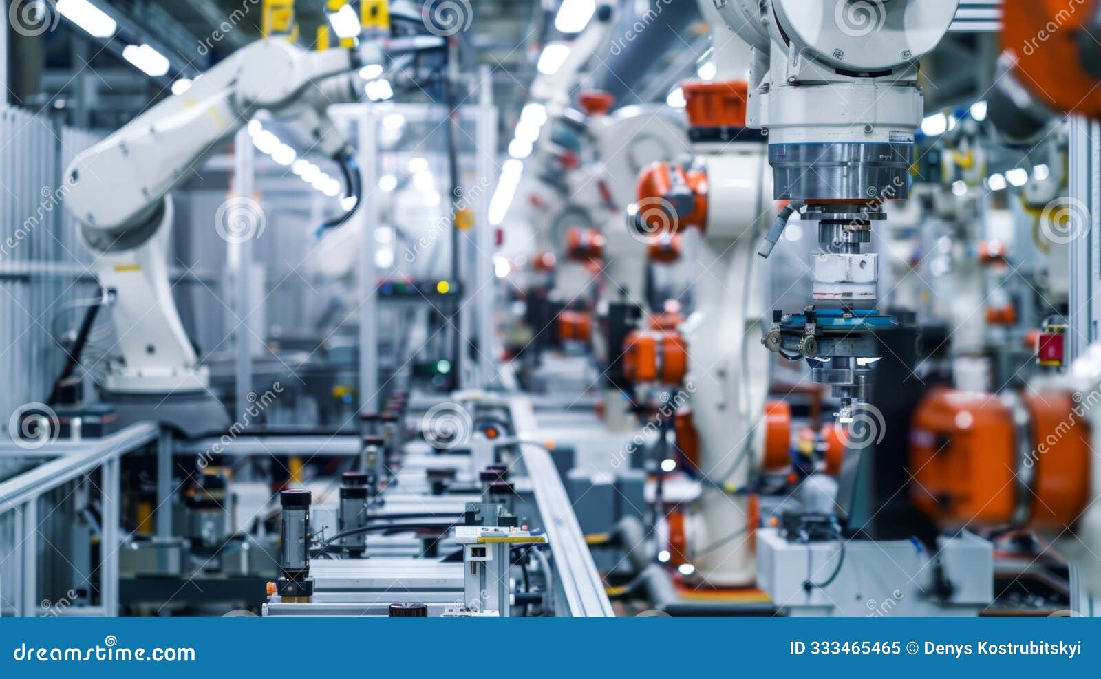 High-Tech Manufacturing Facility with Automated Robotic Arms Stock ...