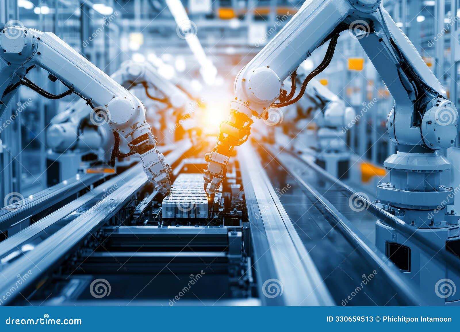 A High-tech Manufacturing Facility with Robotic Arms Assembling EV ... A High-tech Manufacturing Facility with Robotic Arms Assembling EV ...