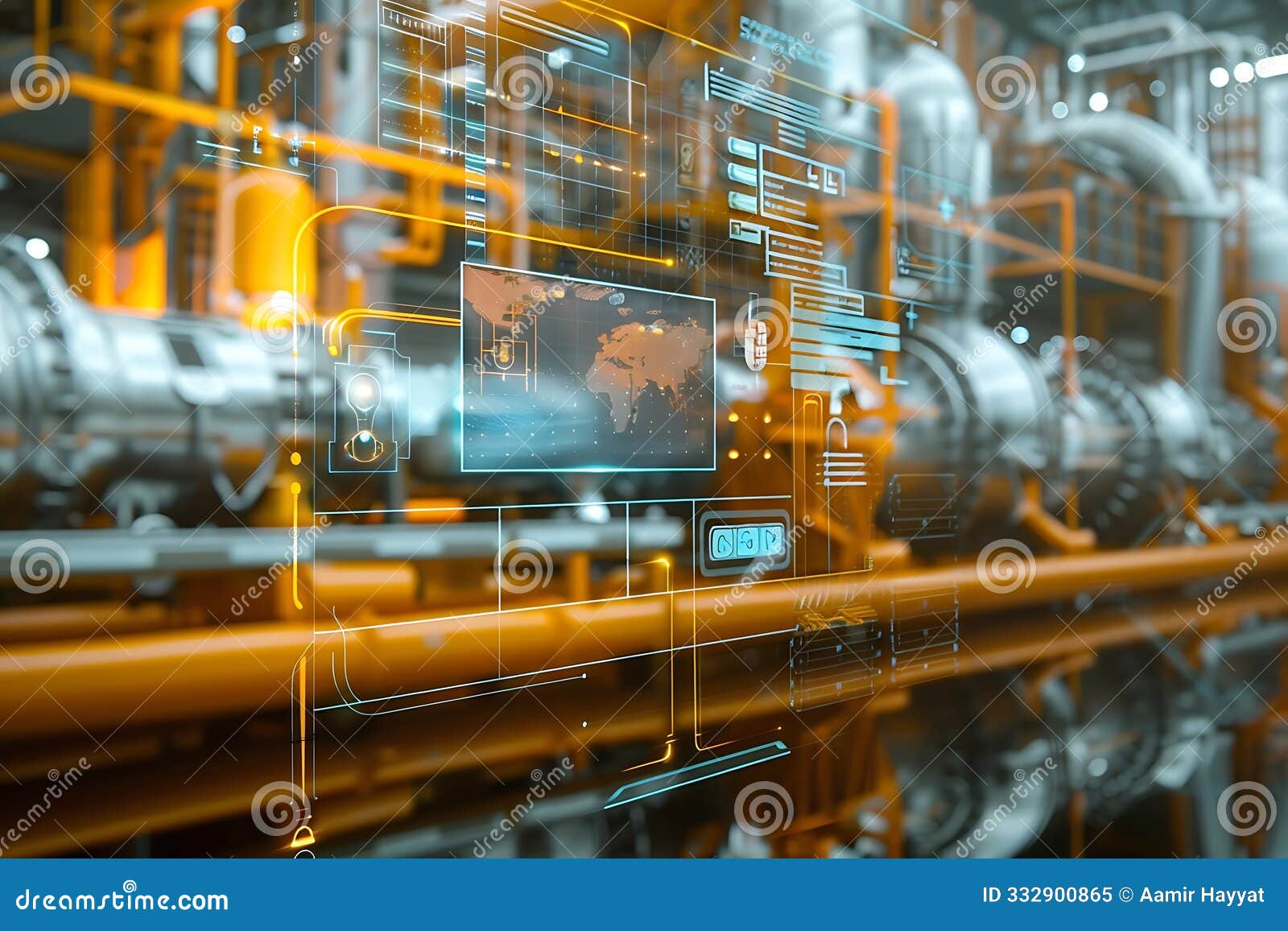 AI-Enhanced Smart Manufacturing Facility Stock Illustration ...