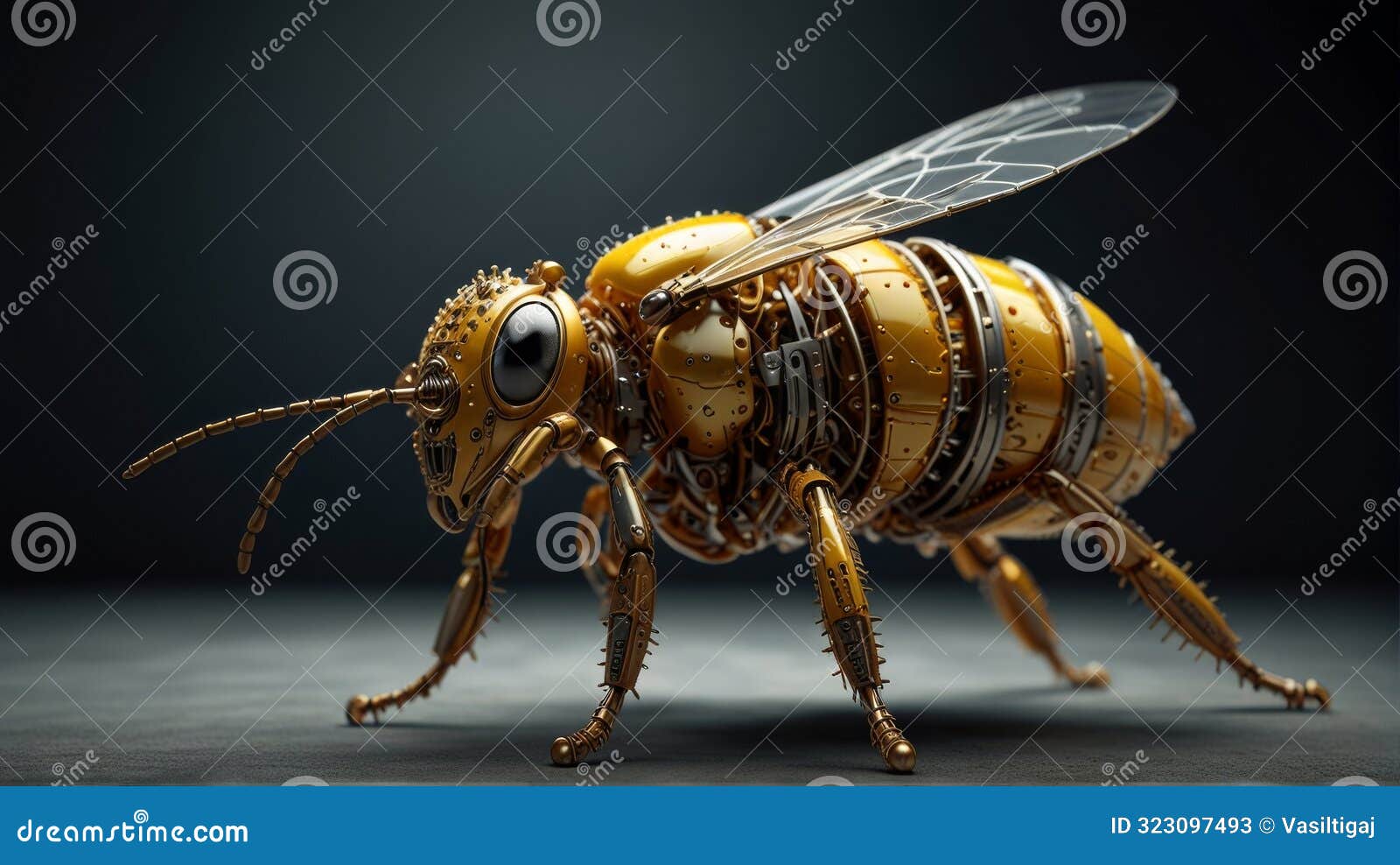 Mechanical Bee Robot stock illustration. Illustration of hightech ...