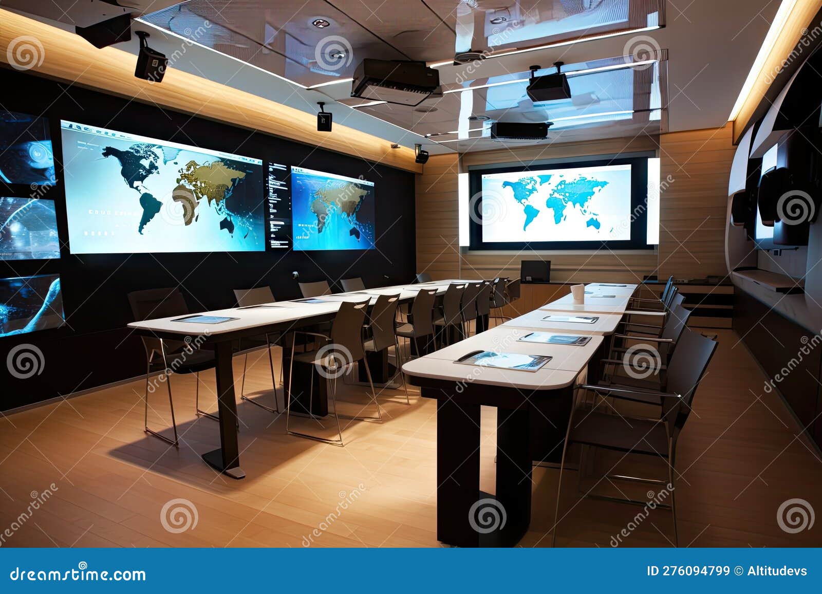 High-tech Meeting Room, with Projectors and Presentation Screens for ...