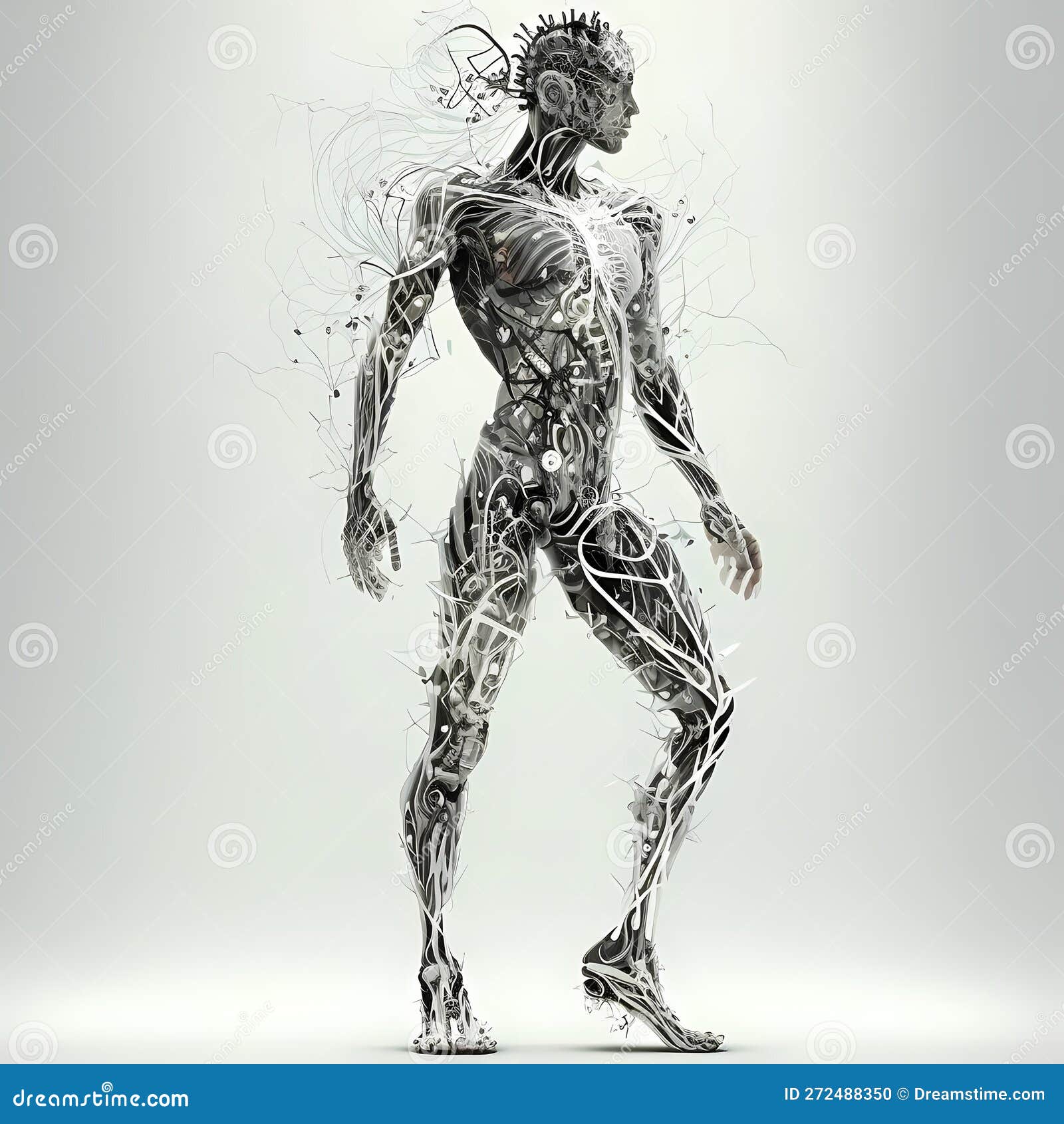 High Tech Men Robot. Generative AI Stock Illustration - Illustration of ...