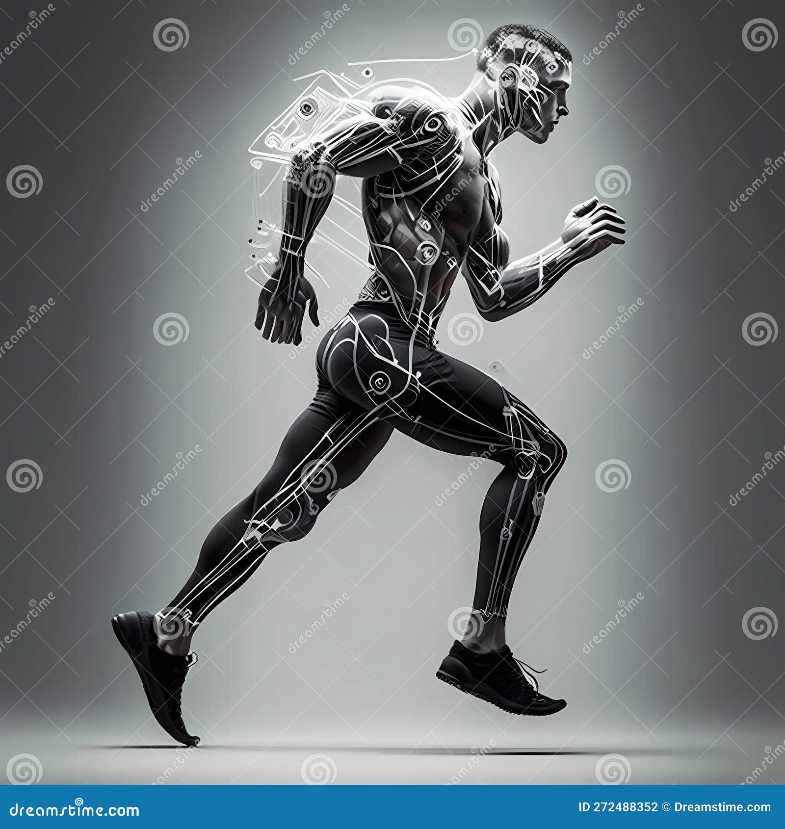 High Tech Men Robot. Generative AI Stock Illustration - Illustration of ...