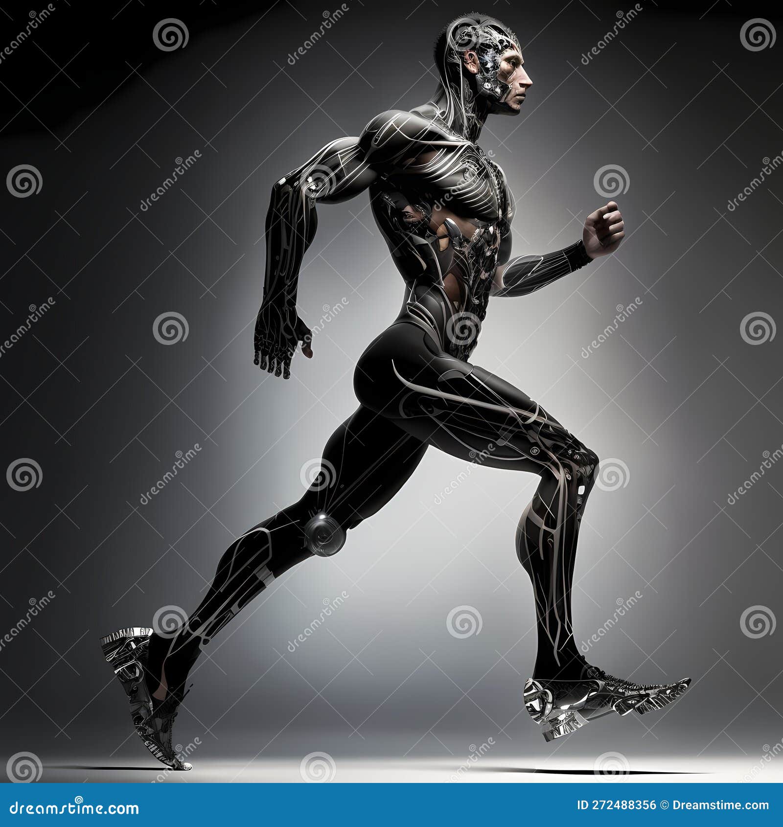 High Tech Men Robot. Generative AI Stock Illustration - Illustration of ...