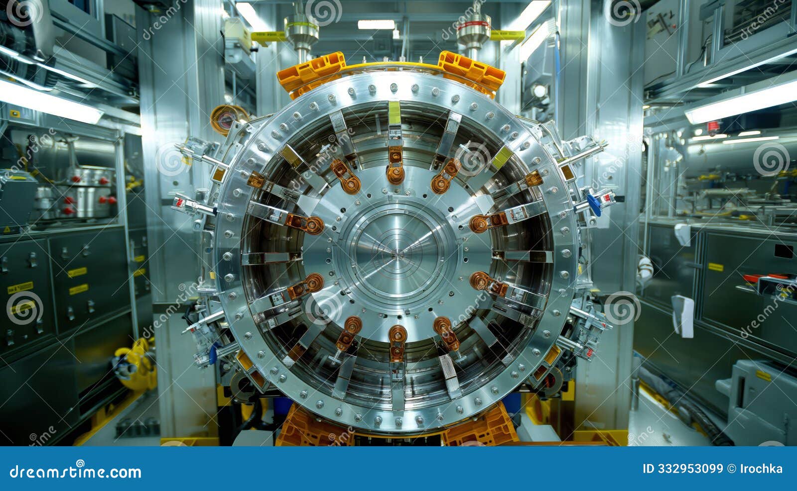 High-Tech Metallic Chamber in Modern Laboratory Setting Stock Image ...