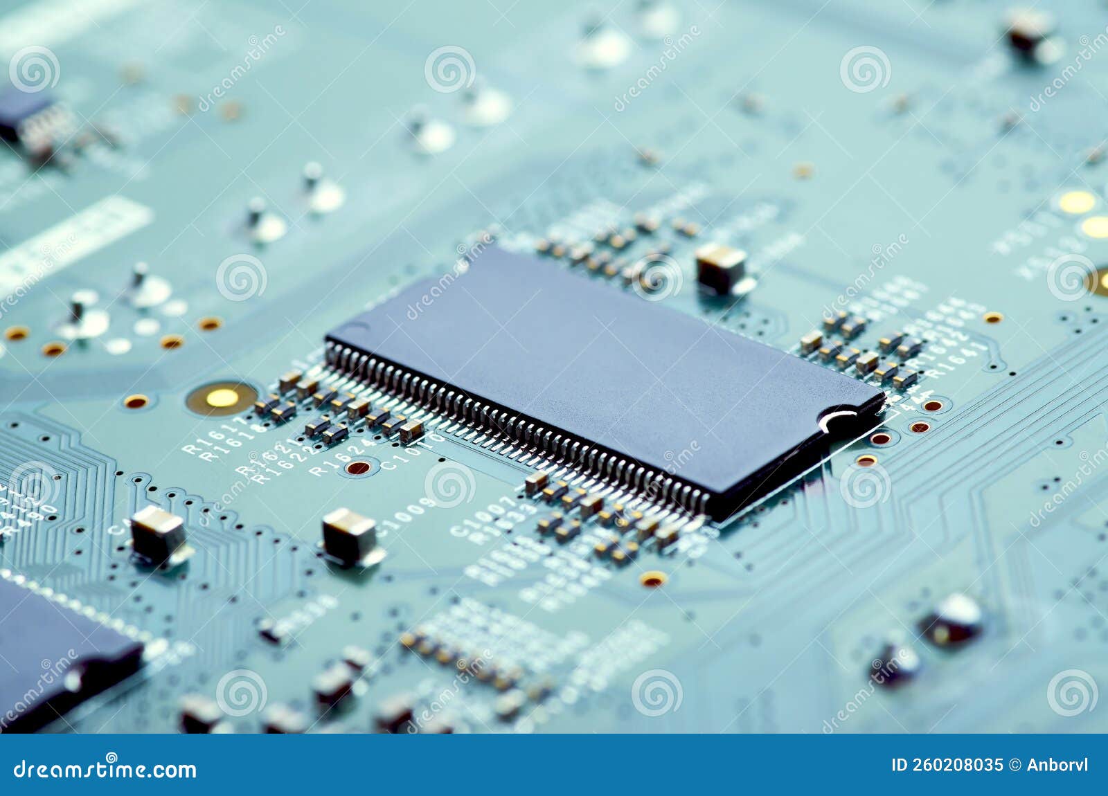 High-tech Microchip on an Electrical Circuit Board Close-up Stock Image ...
