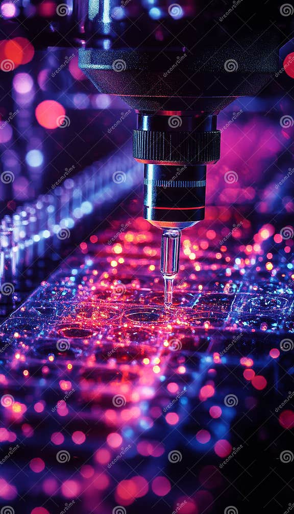 High Tech Microscope Capturing Vibrant Details of Sample with Precision ...