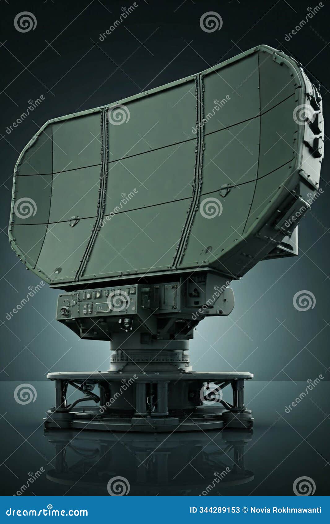 High-Tech Military Radar System Under Studio Lights Stock Illustration ...