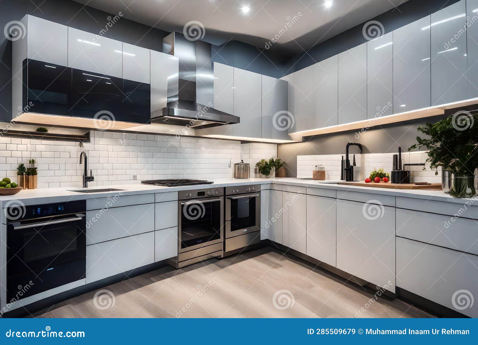 High-tech Modern Kitchen Equipped With Smart Appliances, Touchless ...