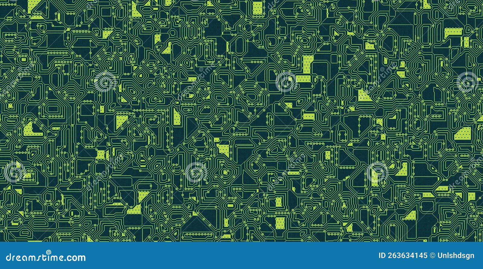 High Tech Motherboard Pattern In Neon Lime Green And Dark Turquoise ...