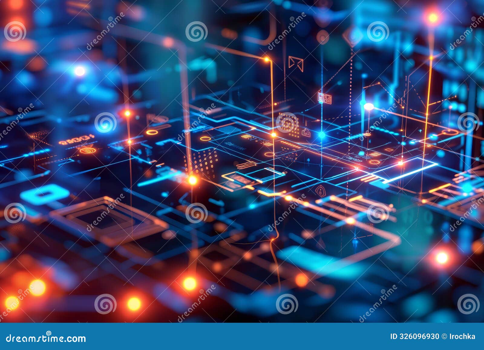 High-Tech Motif with Smart Technology Design Stock Photo - Image of ...