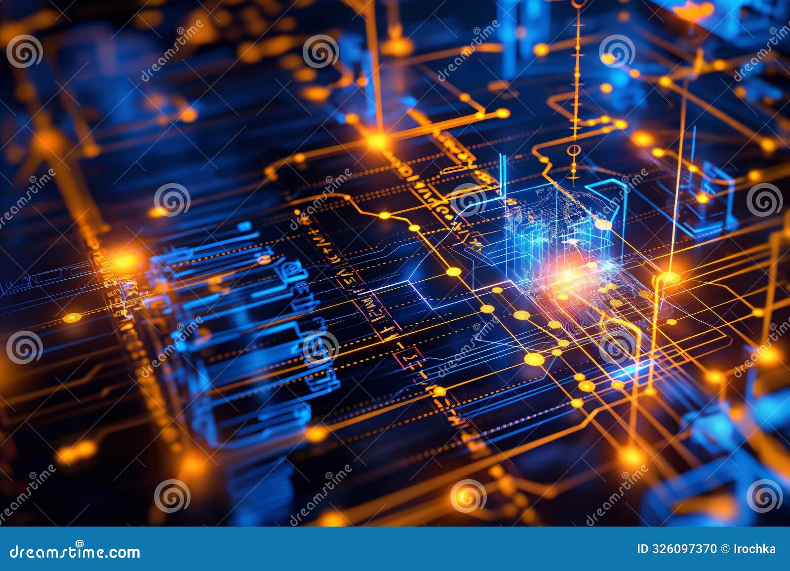 High-Tech Motif with Smart Technology Design Stock Photo - Image of ...