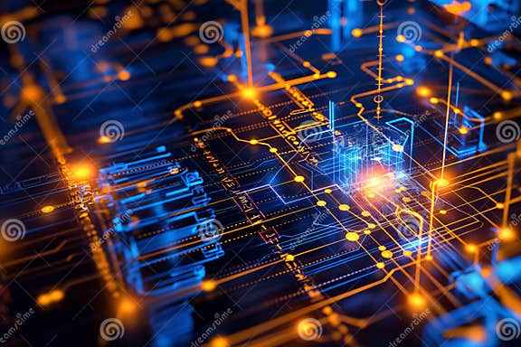 High-Tech Motif with Smart Technology Design Stock Photo - Image of ...