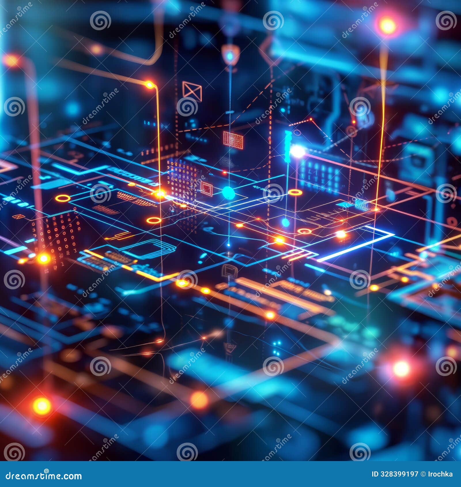 High-Tech Motif with Smart Technology Design Stock Image - Image of ...