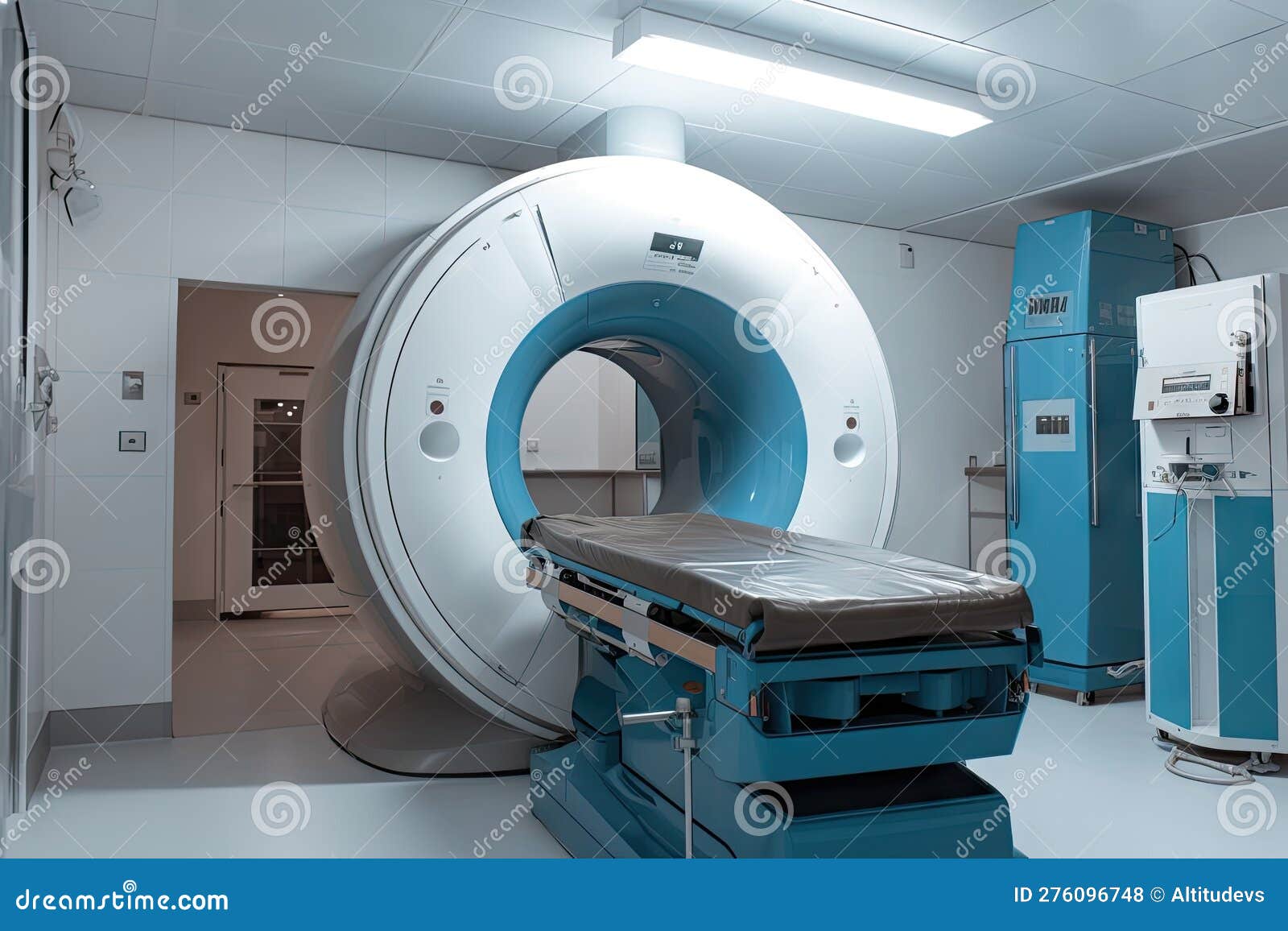 High-tech Mri Machine, with View of Brain and Spinal Cord Visible Stock ...