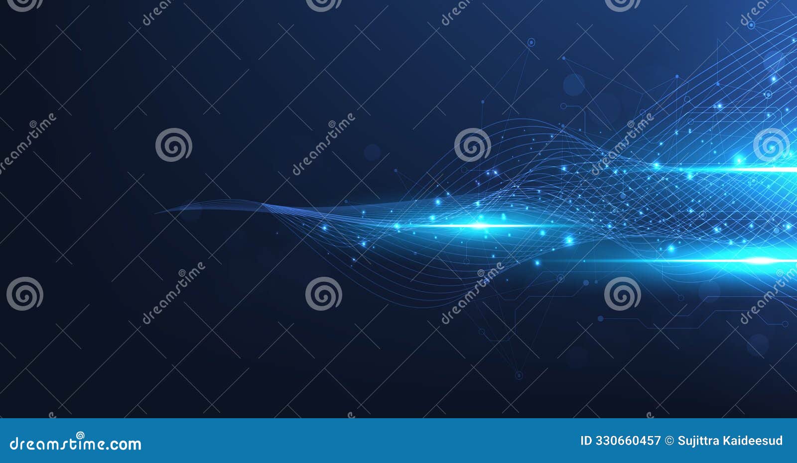 High-tech Network Technology Background with Dots and Mesh Line ...