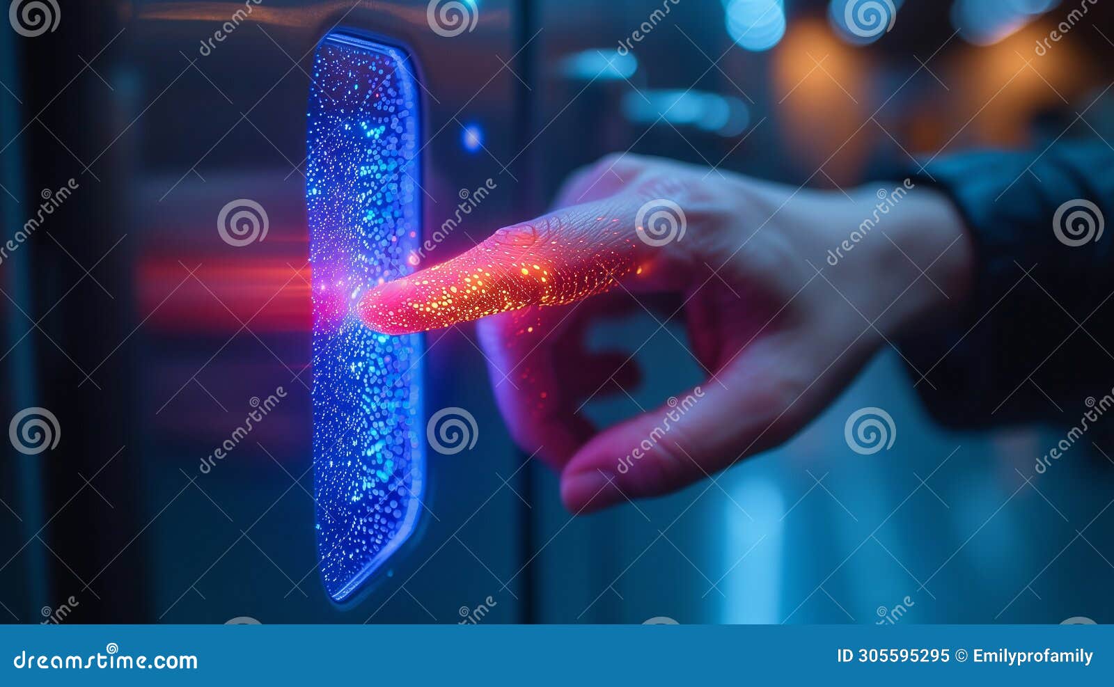 High-tech Office Entry with Fingerprint Scanner, Modern Security ...