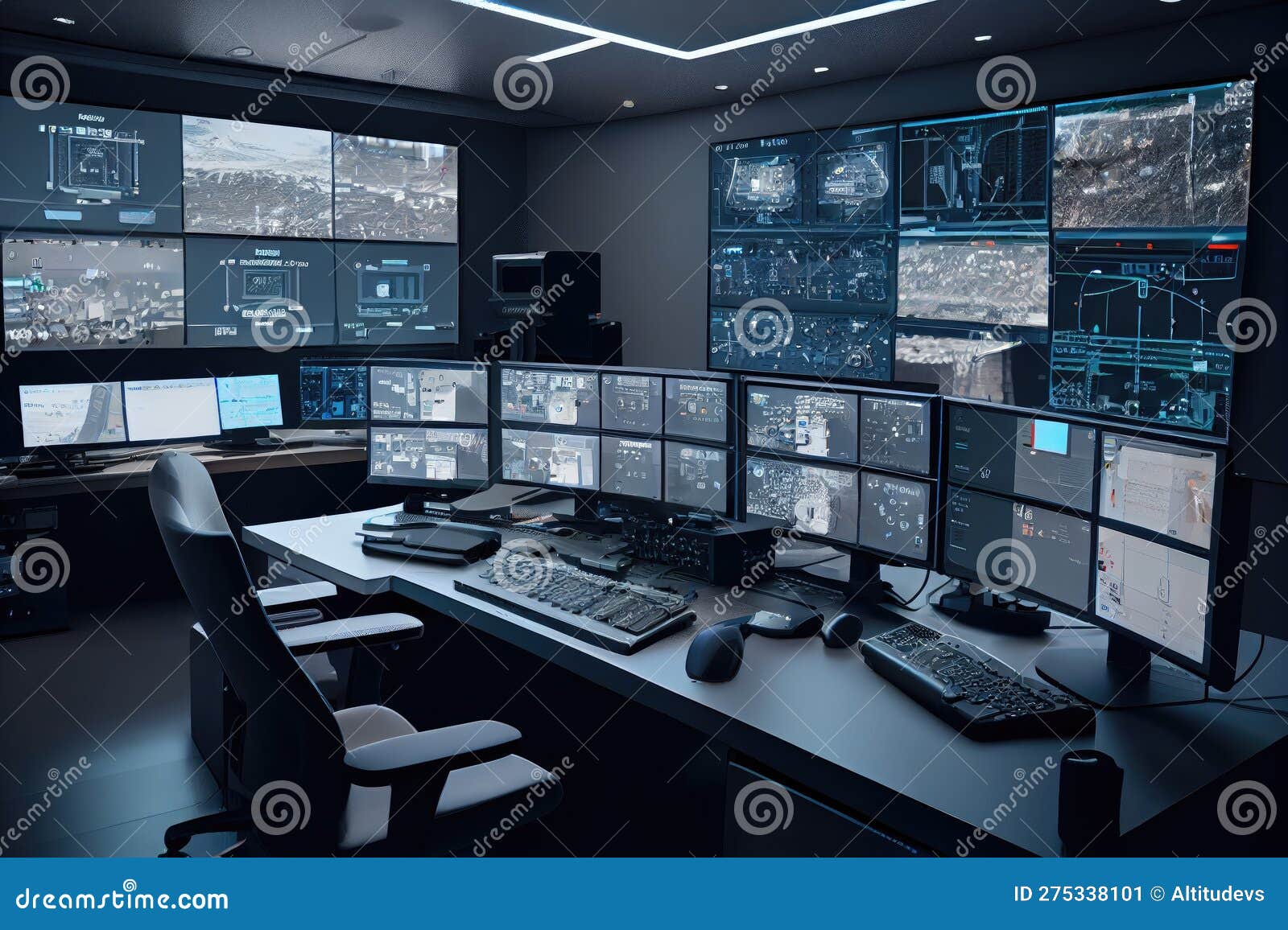 High-tech Office with Multiple Cameras, Sensors and Other Security ...