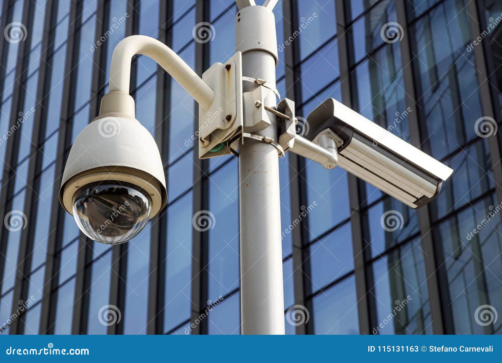 High Tech Overhead Security Camera at a Government Owned Building ...