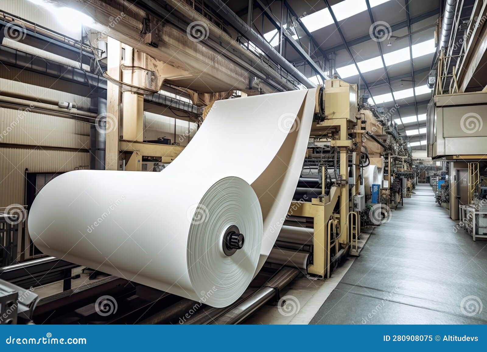 High-tech Paper Plant, with Robotic Machines Tending To the Production ...