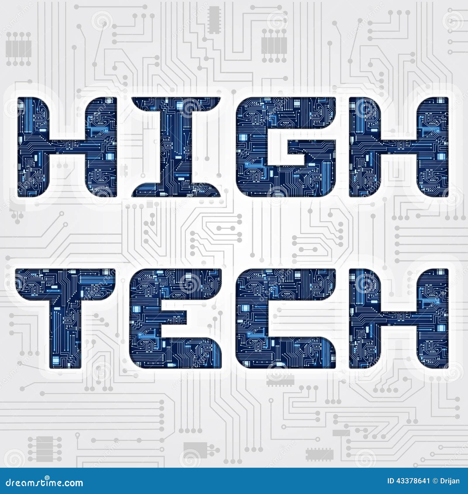 High Tech phrase stock vector. Illustration of characters - 43378641