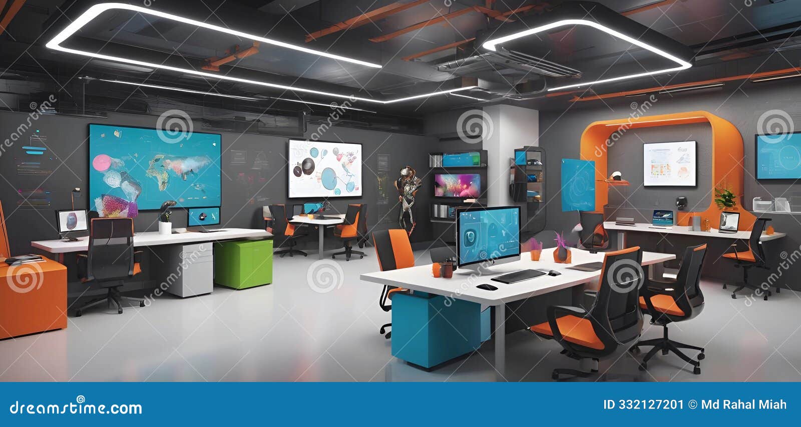 A High-Tech Playground for Creative Thinkers Stock Illustration ...