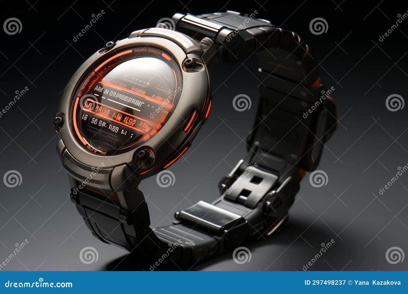 High-tech Portable Watch on Wrist Stock Illustration - Illustration of ...
